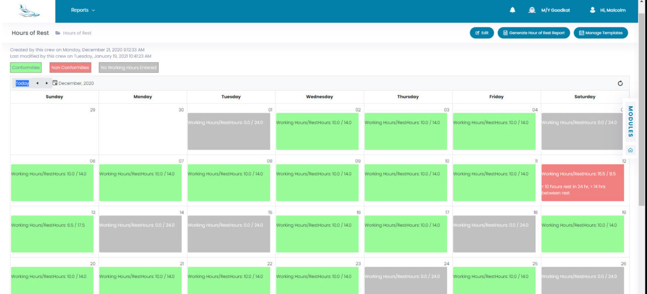Hours of Rest - Manage My Vessel