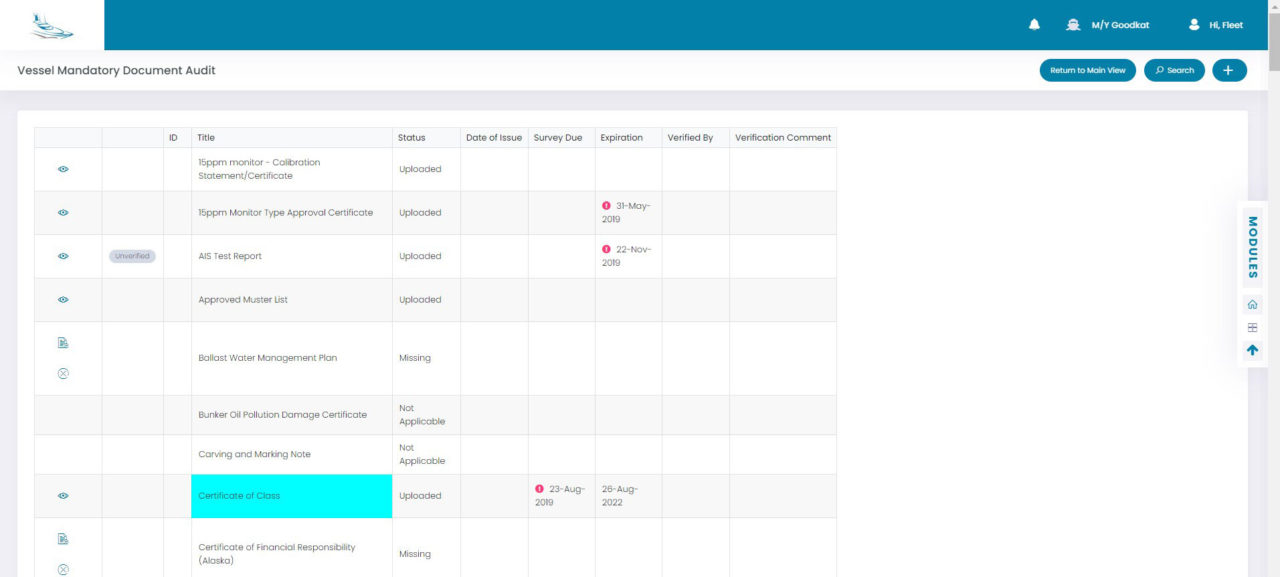 Reporting - Manage My Vessel